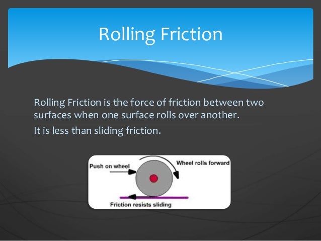 Rolling Friction And Sliding Friction