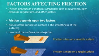 Friction / class 8 ncert / science / physics | PPTX
