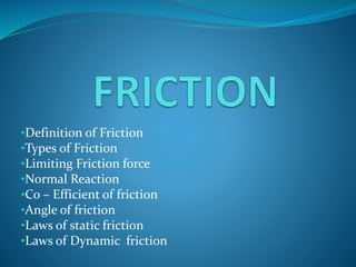 Friction | PPTX | Physics | Science