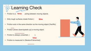 Fantastic force of friction flipped classroom power point presentation ...