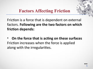 Friction, factors affecting friction,types of friction, | PPTX ...