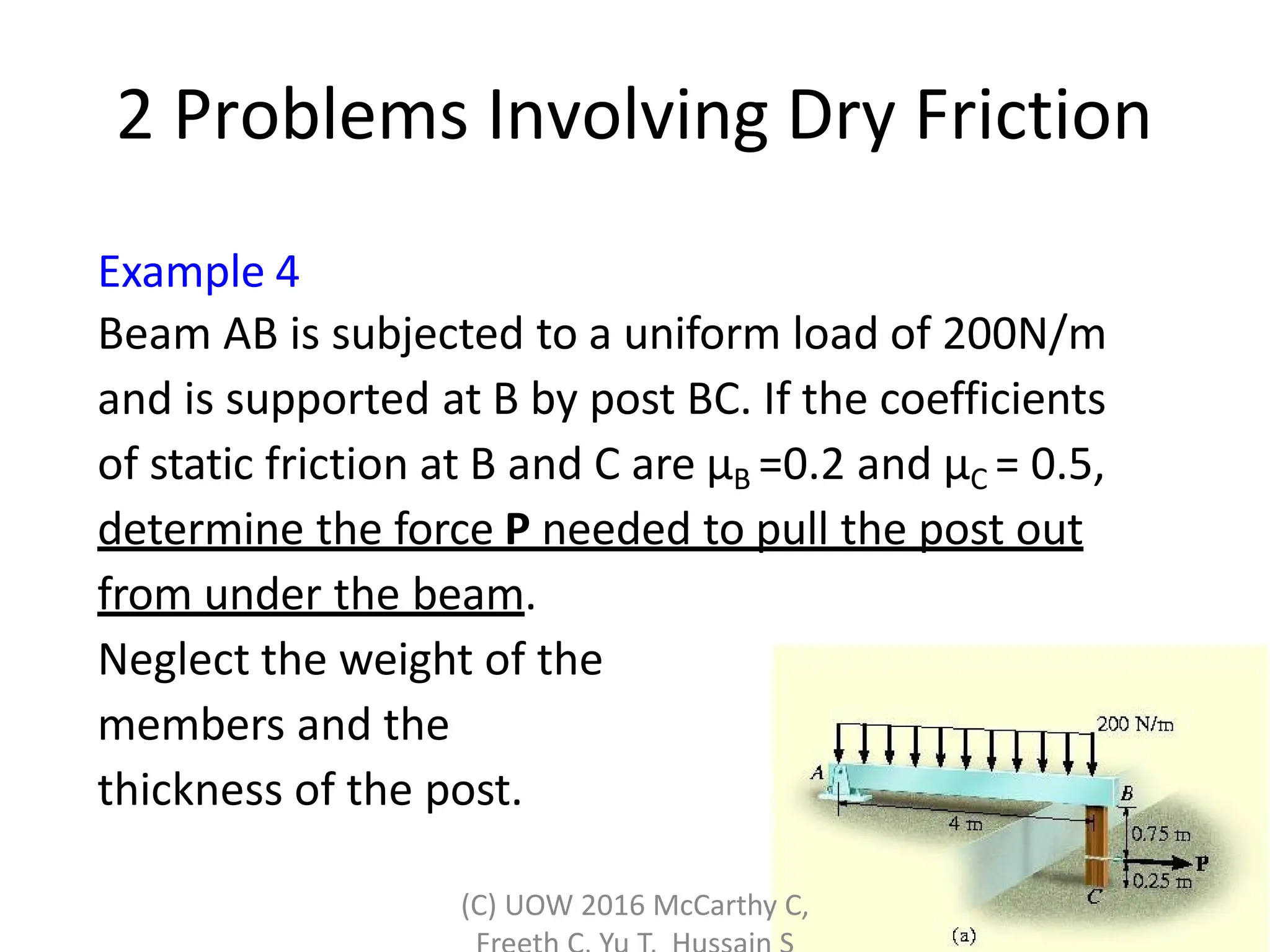 statics first year engineering friction questions | PPT