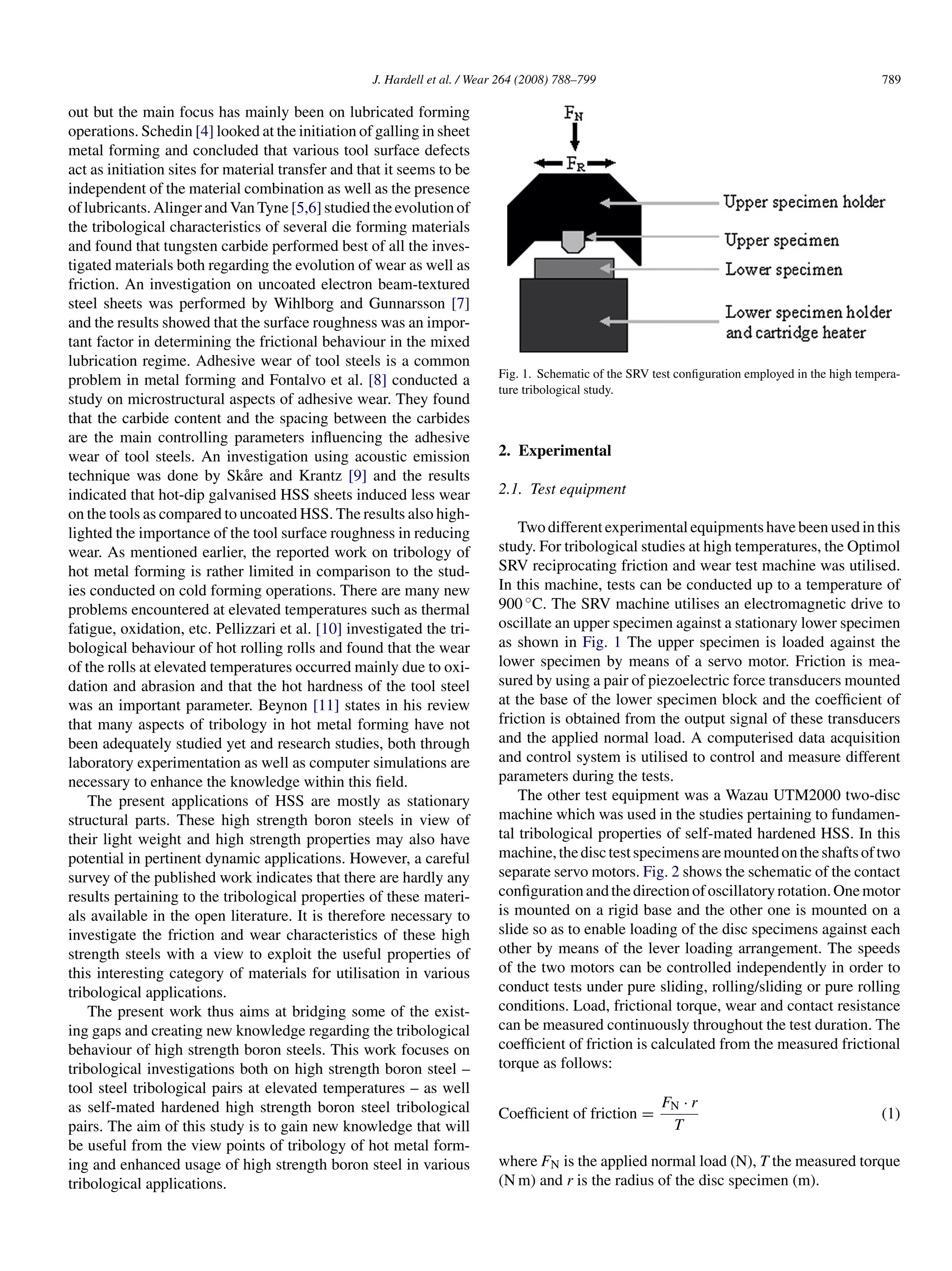 Friction and wear behaviour of high strength boron steel | PDF ...