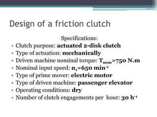 Friction Clutch Design | PPTX