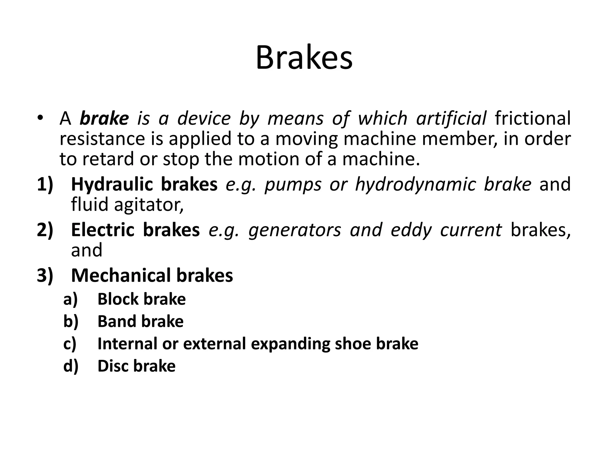Friction clutches, brakes and dynamometer | PPTX