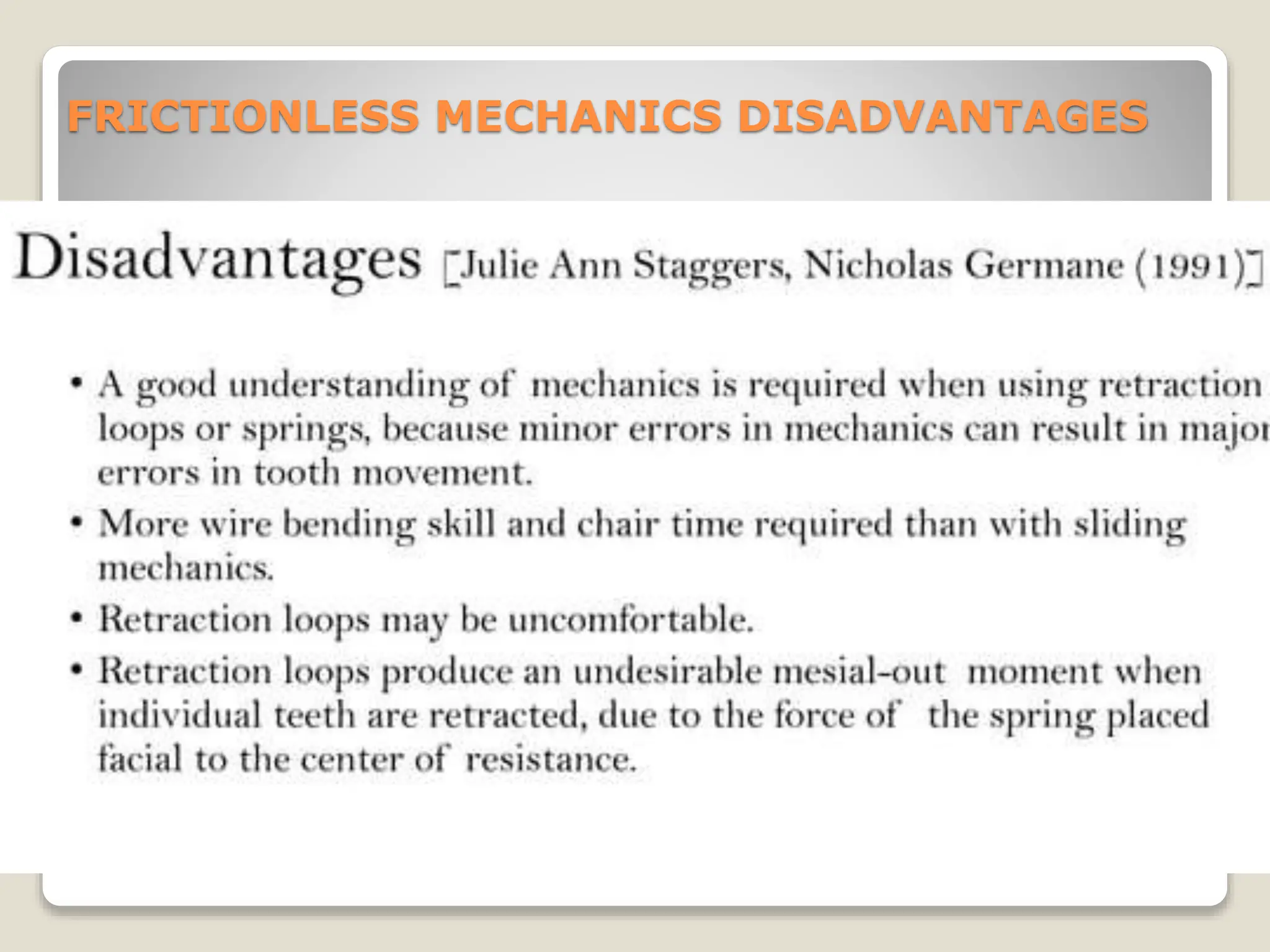 FRICTIONLESS MECHANICS in orthodontics tooth movement.pptx