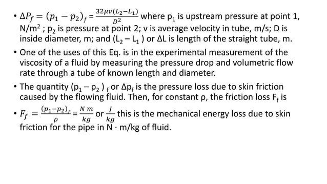 Friction losses in turbulent flow (Fanning Equation).pdf | Physics ...