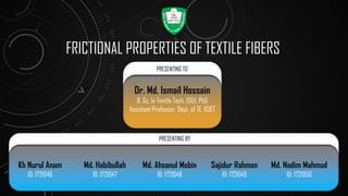 Frictional Properties of Textile Fibers | PPT