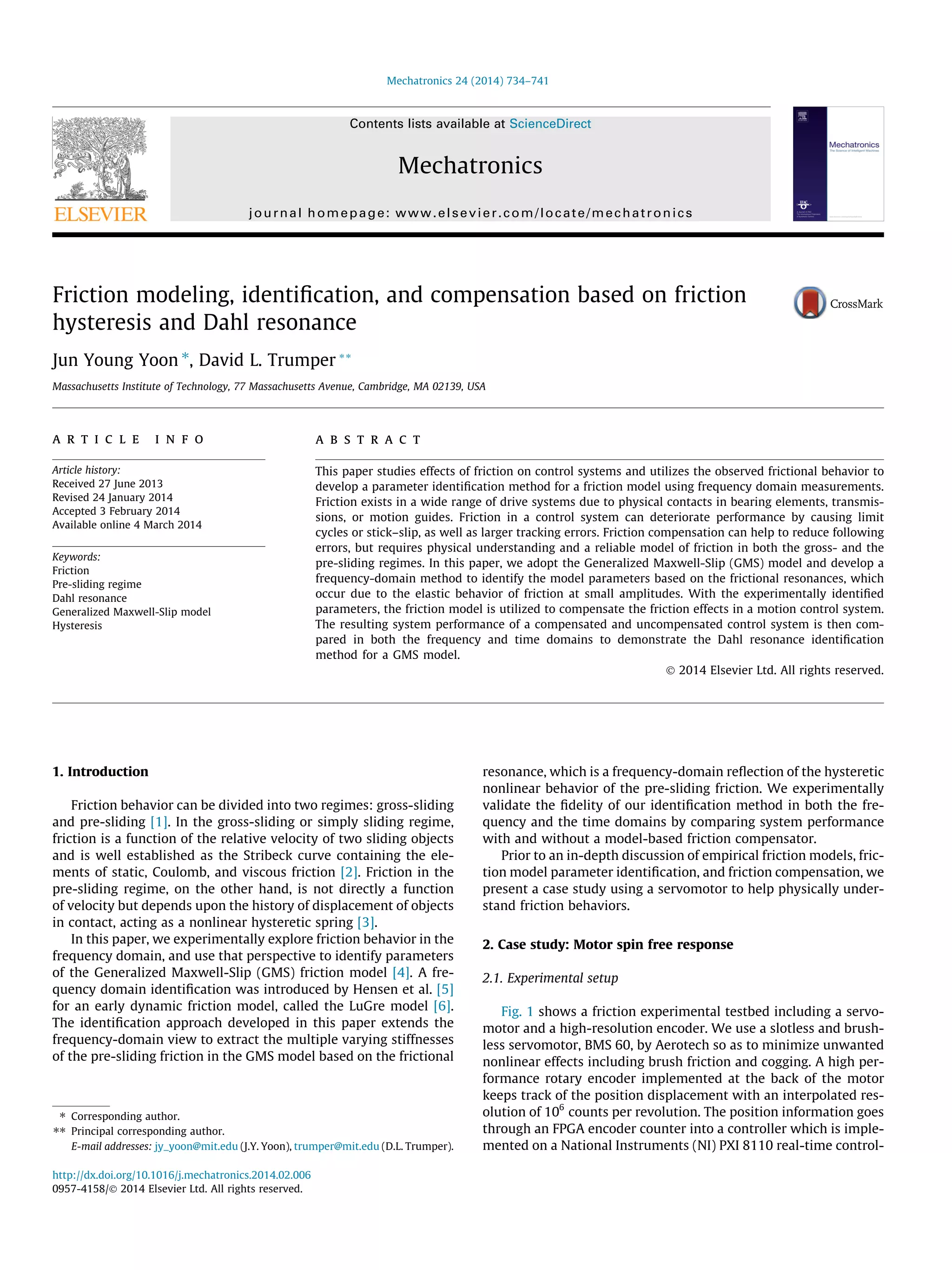 Friction Modeling Identificationandcompensationbasedonfriction