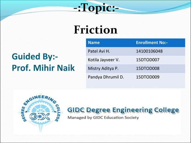 Friction | PPT | Physics | Science