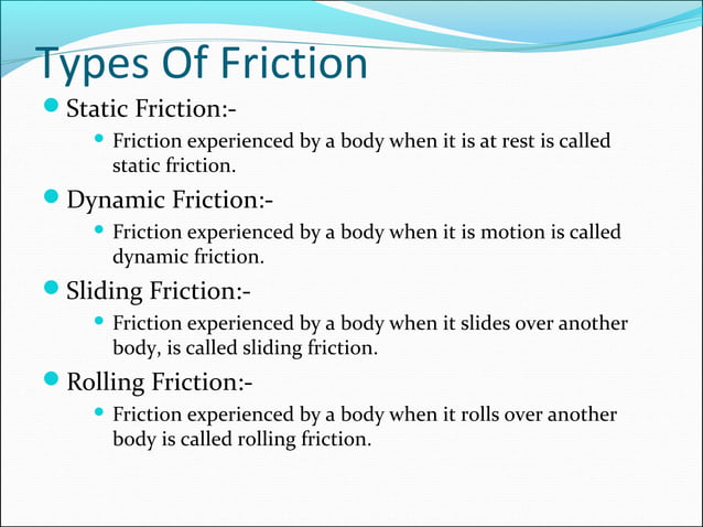 Friction | PPT | Physics | Science