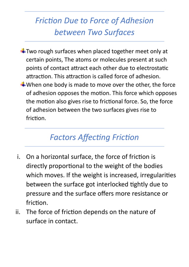 Friction Notes Pdf