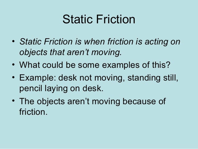 Example Of Static Friction