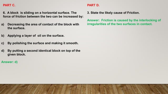 Introduction to Friction - Types and cause | PPTX
