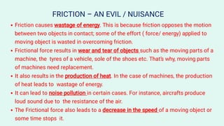 Friction Necessity and Evil, ways to increase Friction | PPT