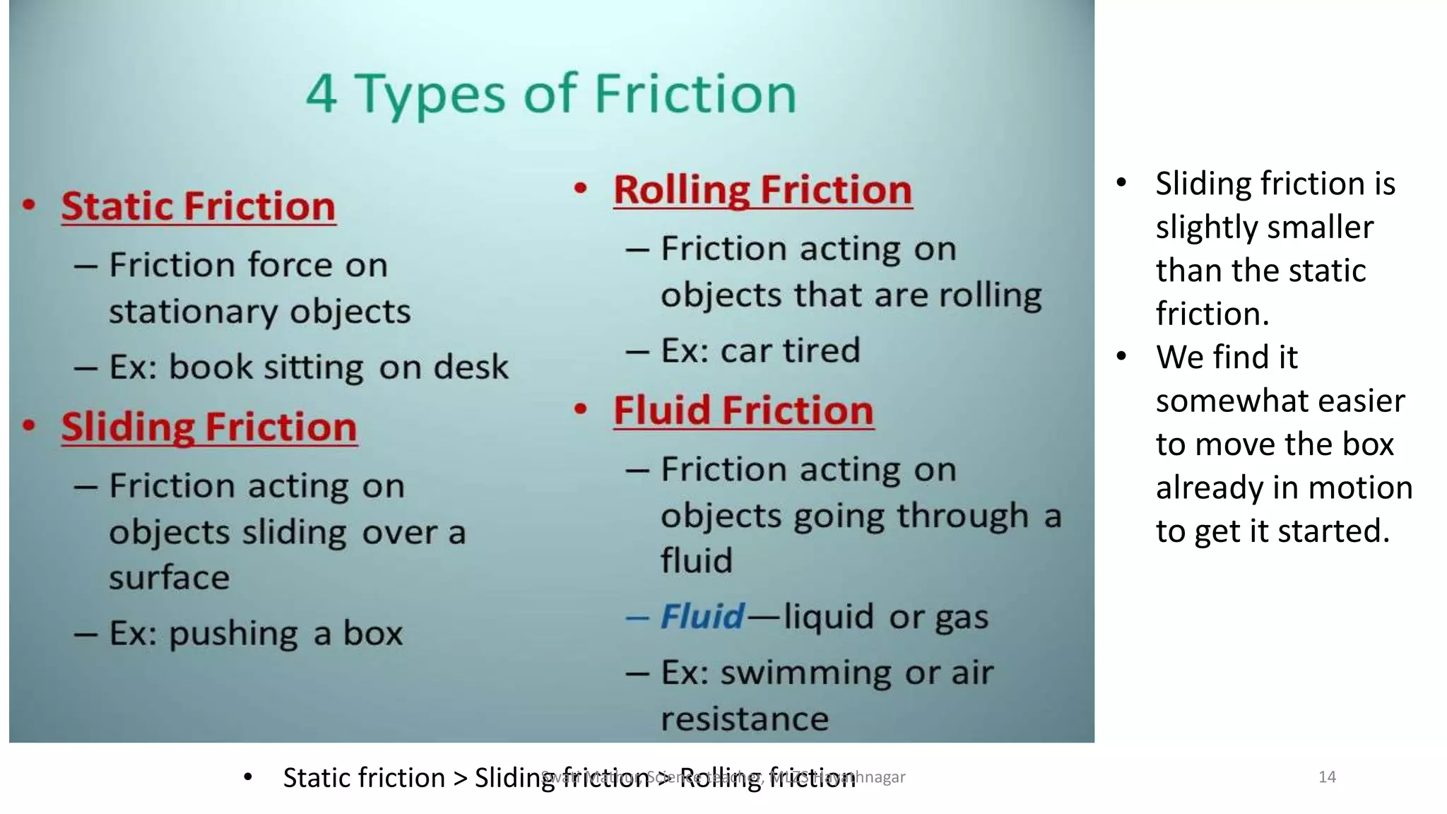 Friction CLASS 8 NCERT powerpoint presentation | PDF