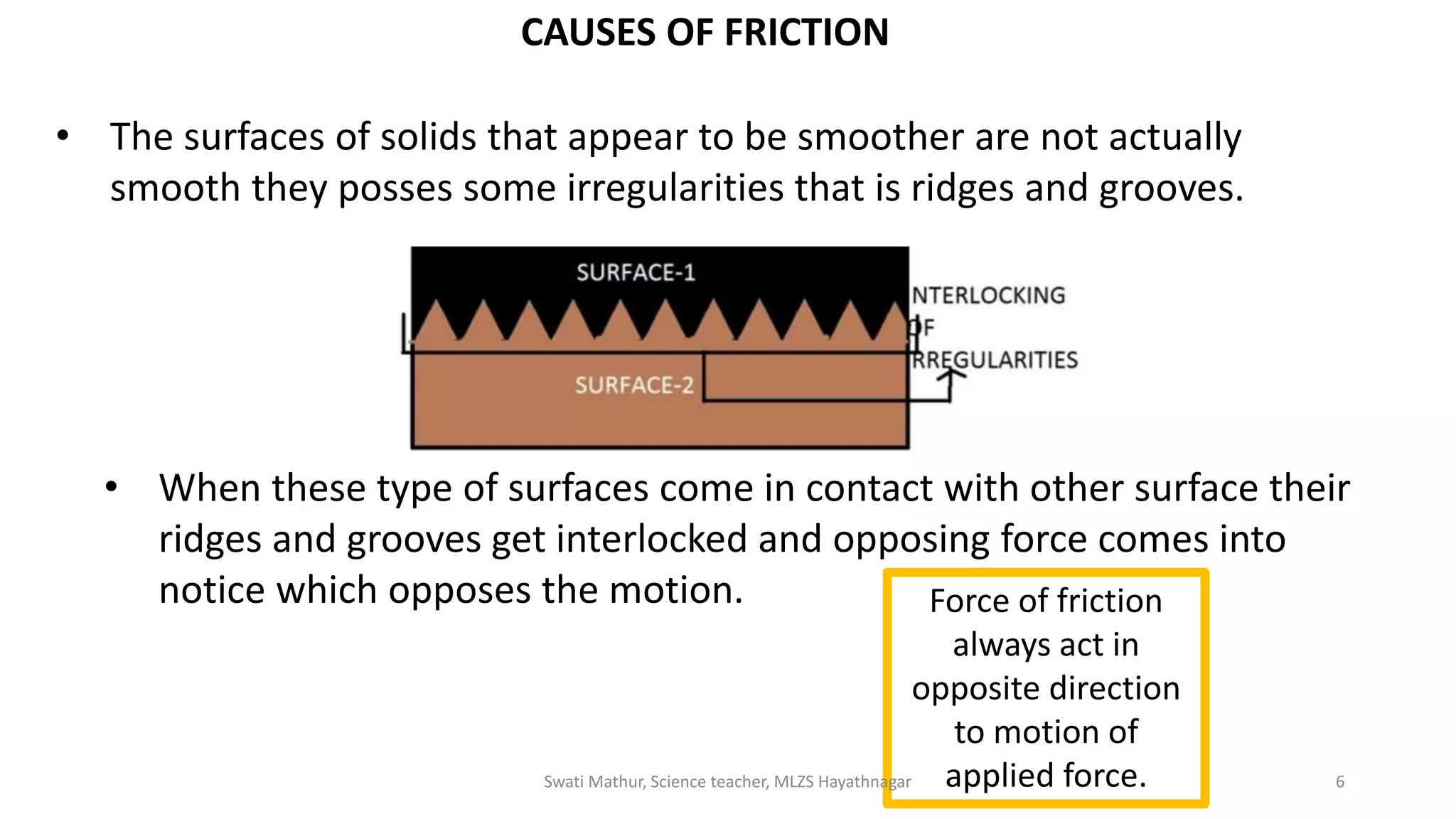 Friction CLASS 8 NCERT powerpoint presentation | PDF