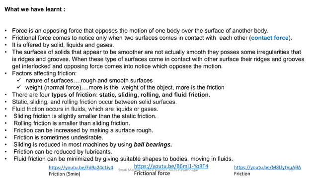 Friction CLASS 8 NCERT powerpoint presentation | PPT