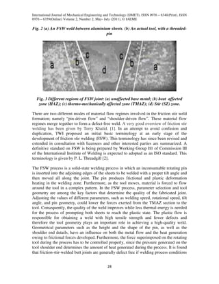 Friction stir welding process parameters for | PDF