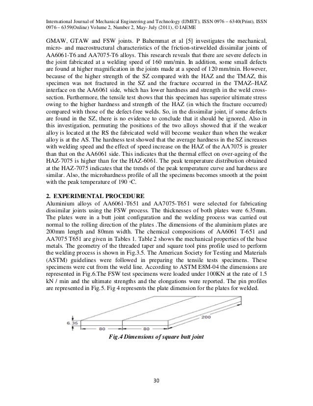 Friction Stir Welding Process Parameters For
