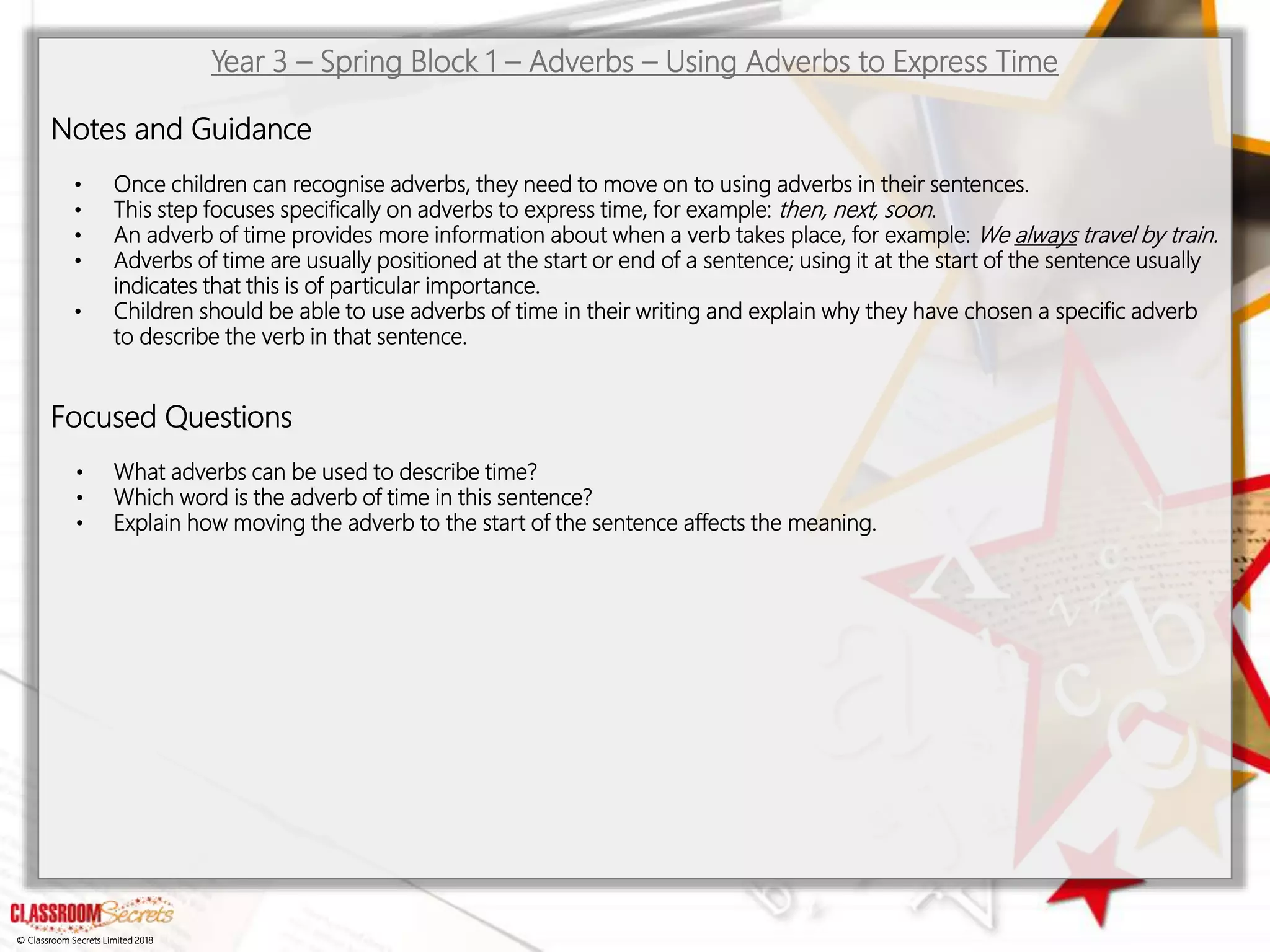 ADVERBS OF TIME | PPTX