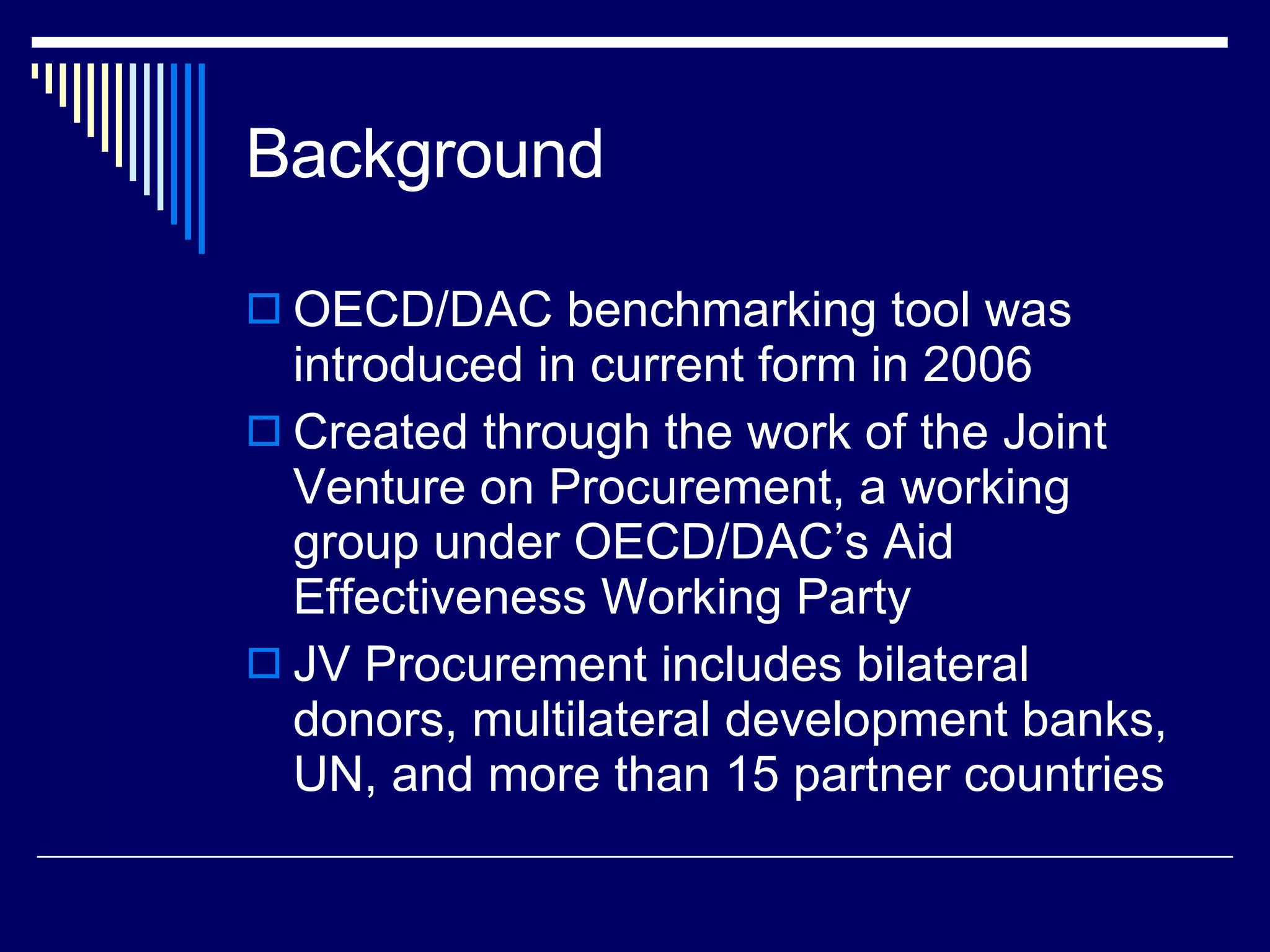Overview of the application of the OECD/DAC Procurement Assessment Tool | PPT