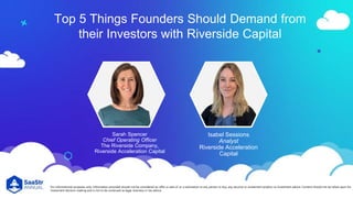 5 Things to Demand from your Investors with Riverside Acceleration ...