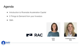5 Things to Demand from your Investors with Riverside Acceleration ...