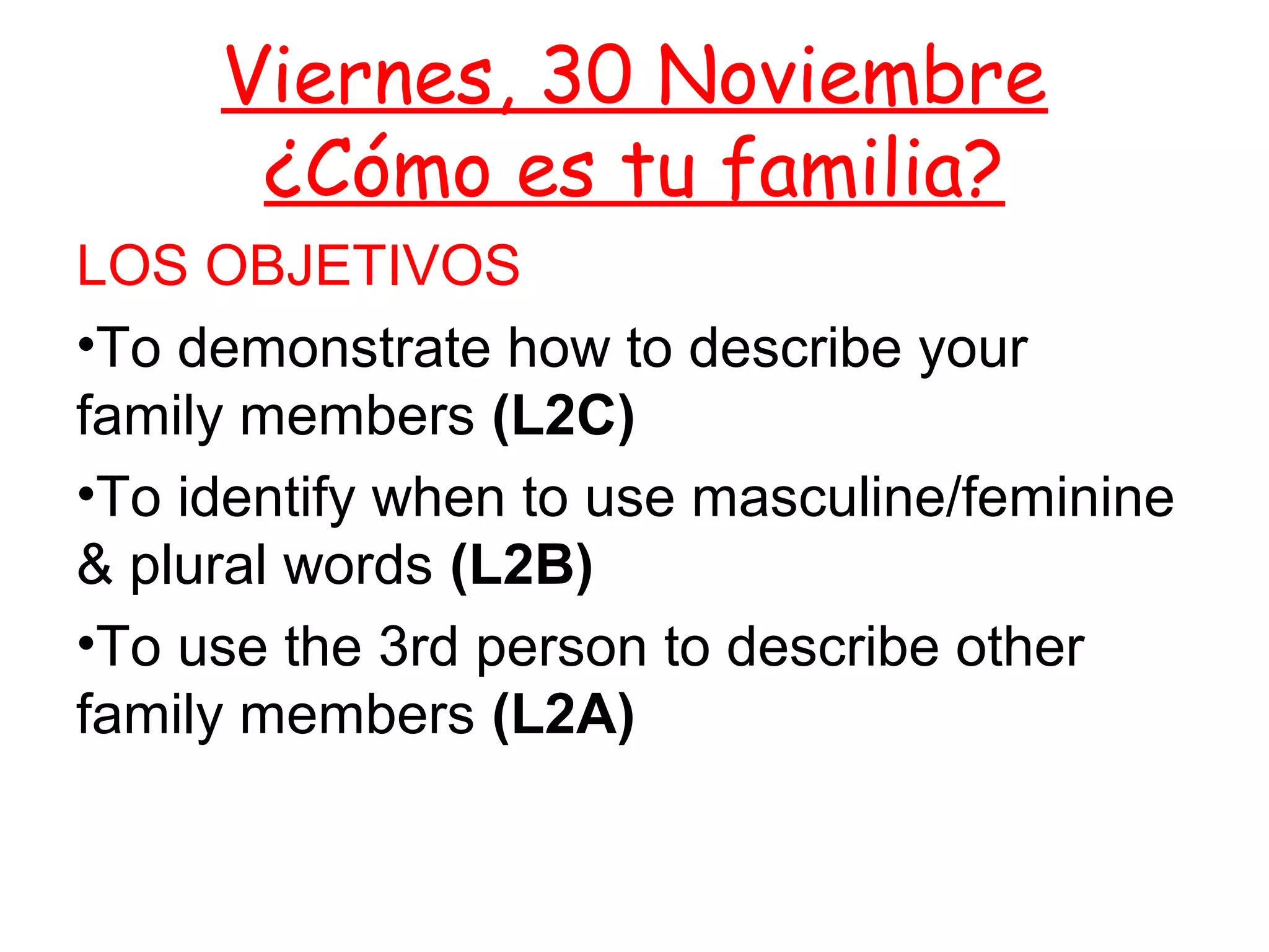 Describing our family | PPT