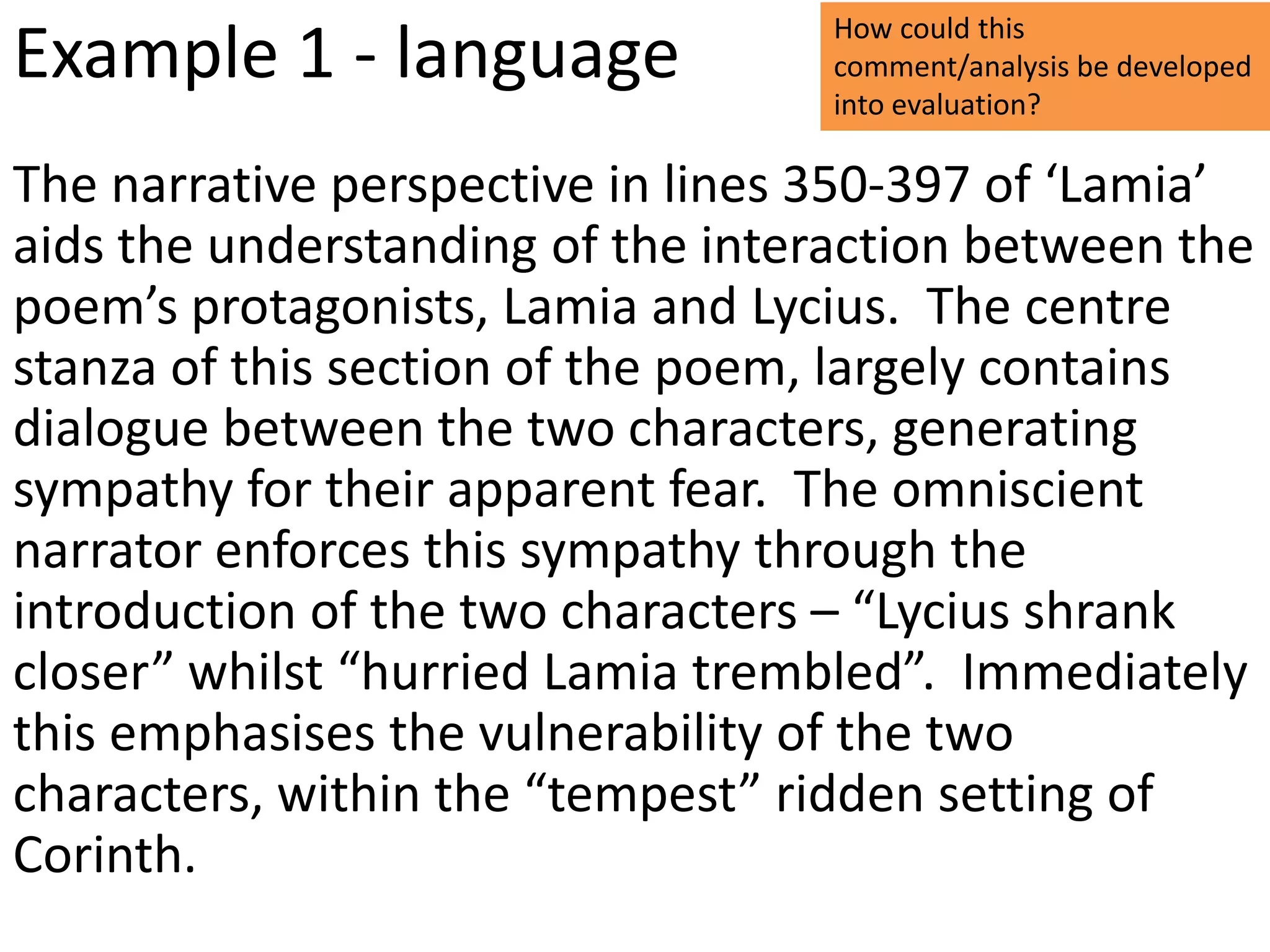 Friday 8th march close textual analysis | PPTX
