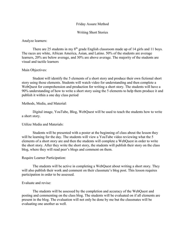 Friday assure method | DOCX