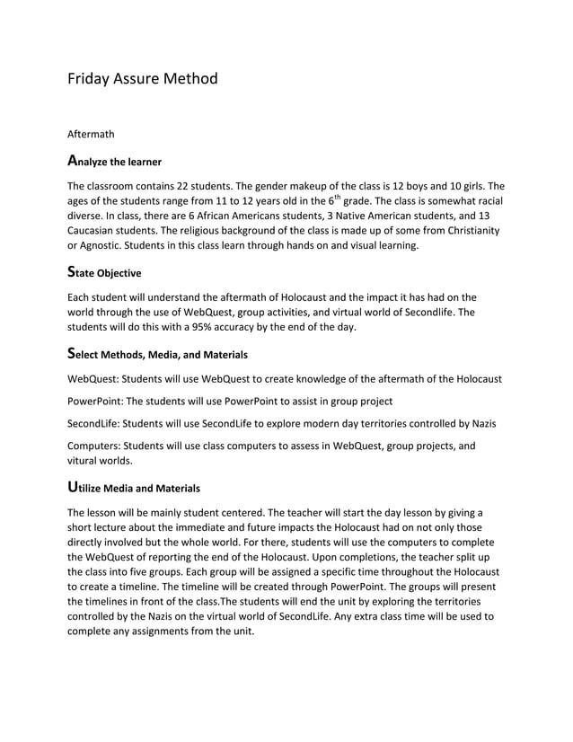 Friday assure method | PDF