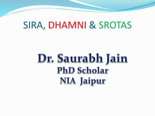 ayurveda-sira dhamni srotas | PPTX