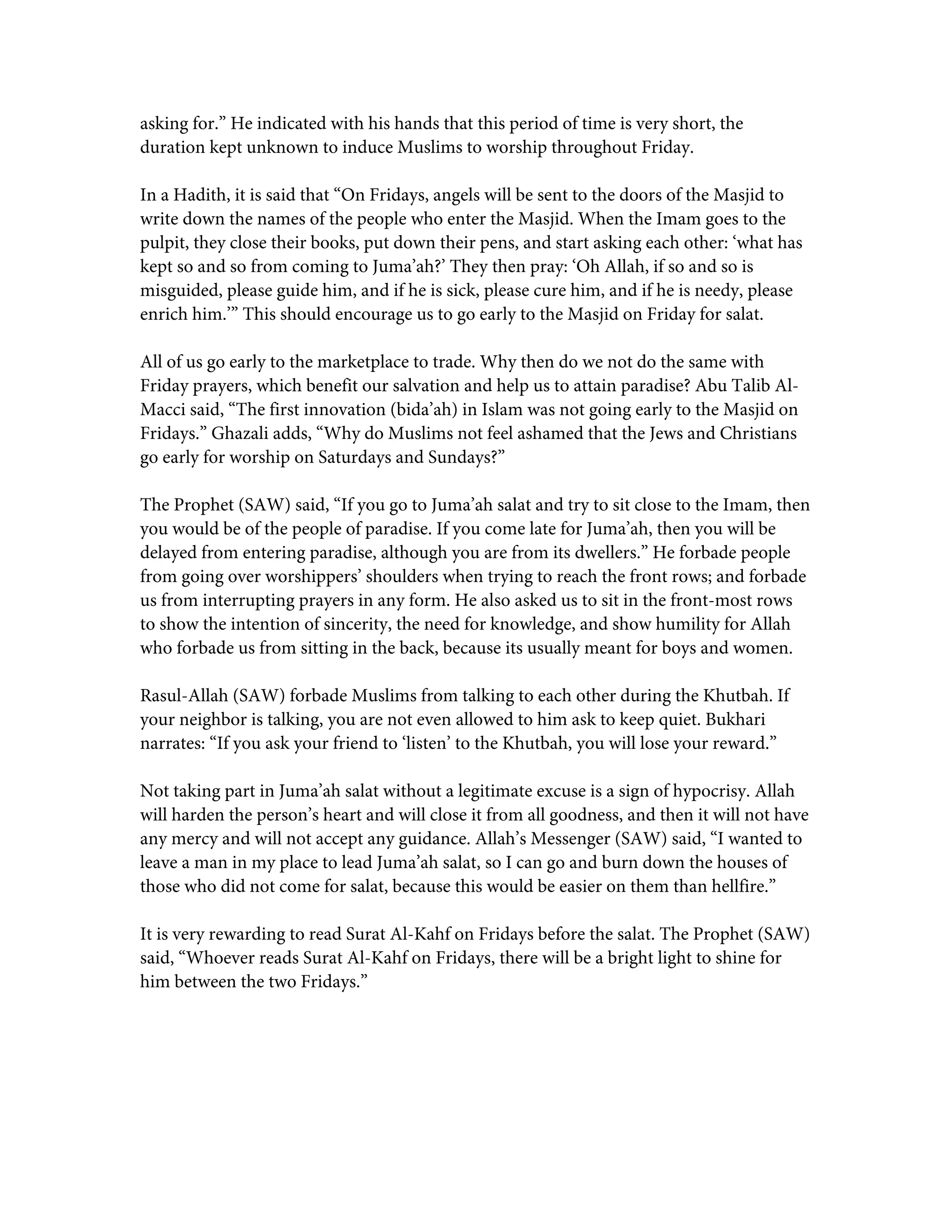 Friday importance | PDF