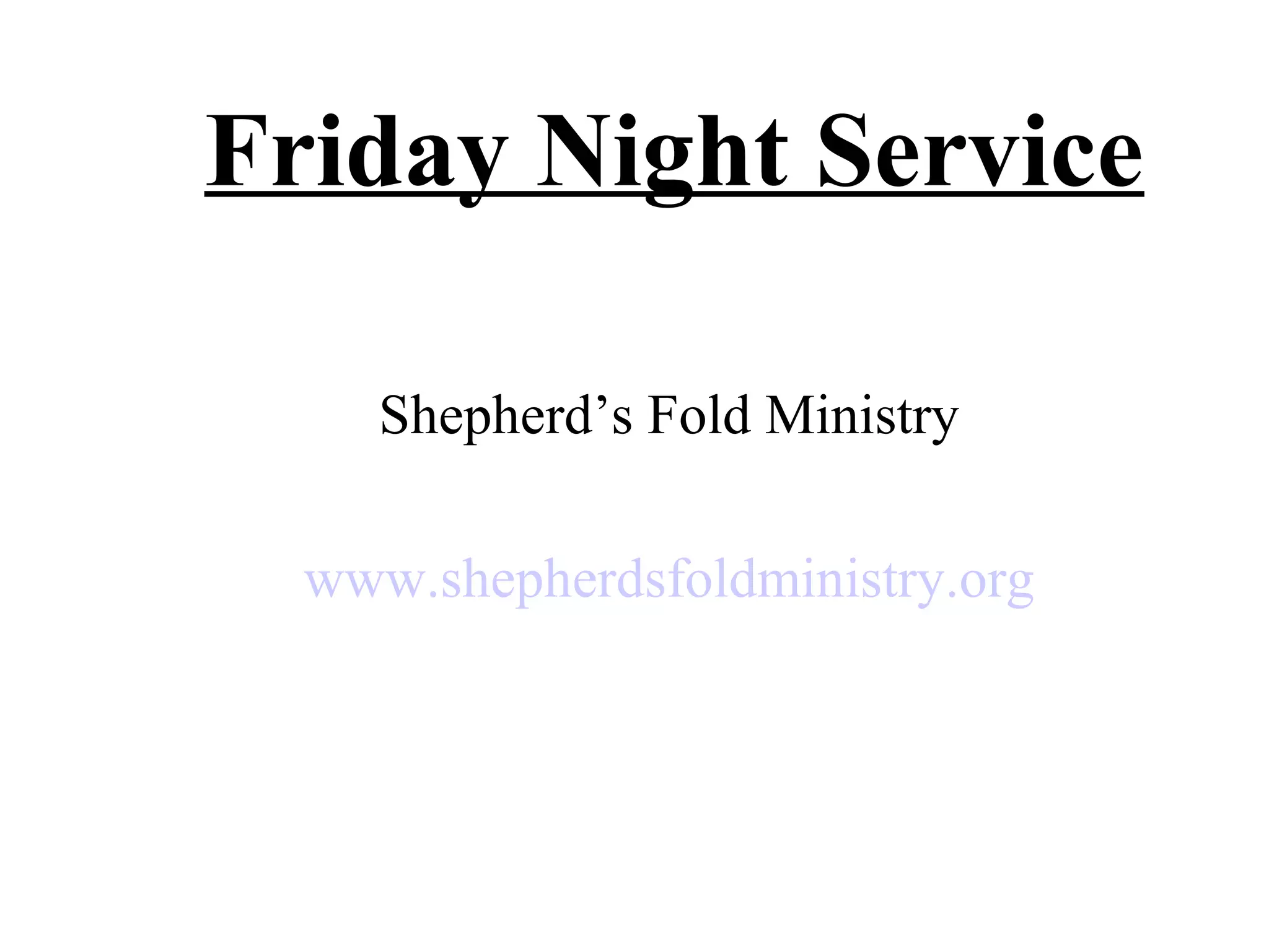 Friday night service | PPT