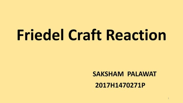 Friedel craft reaction | PPTX | Chemistry | Science