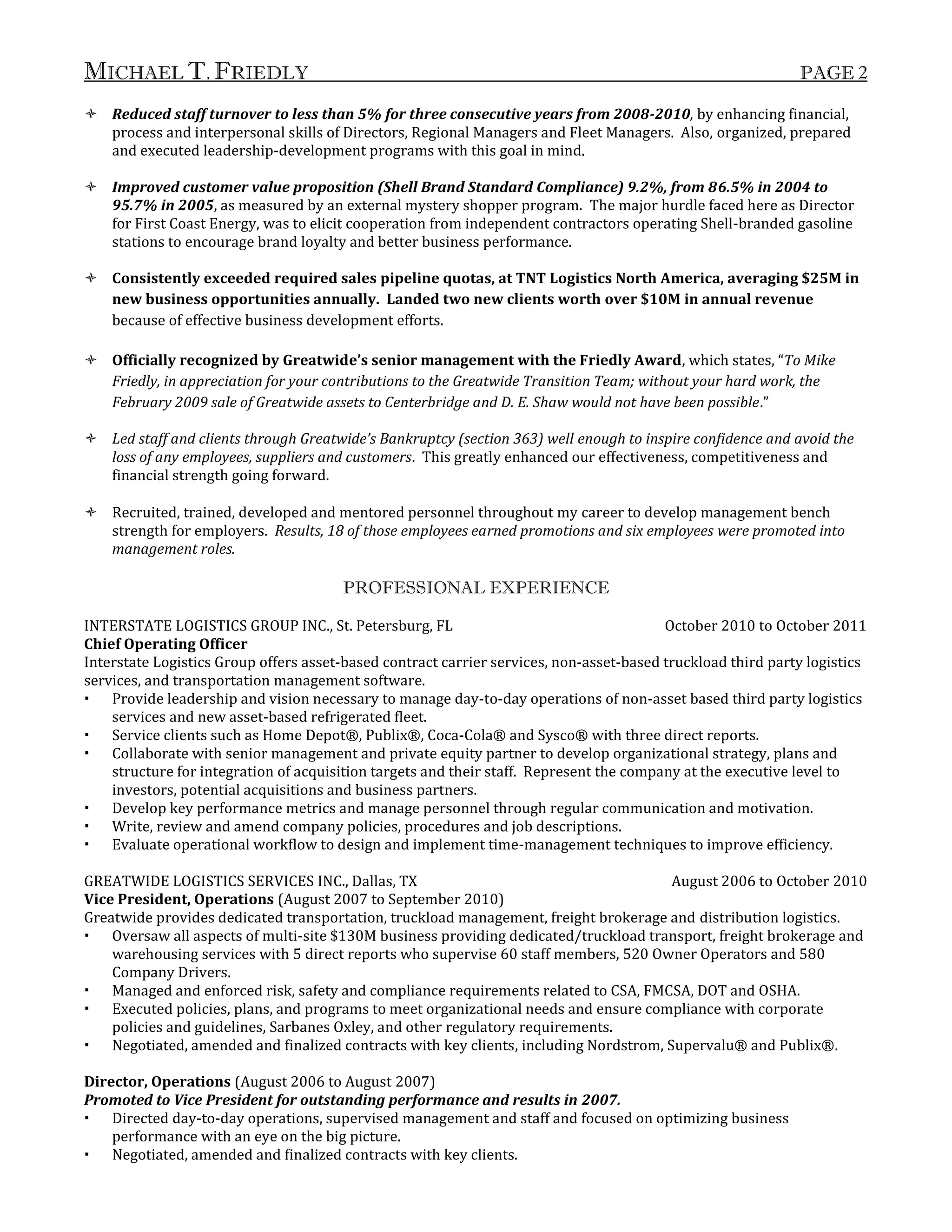 Mike Friedly Resume | PDF