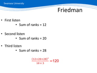 Non-parametric earworms using Friedman test | PPTX | Standardized ...