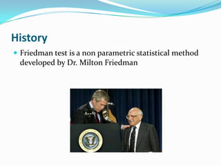Friedman two way analysis of variance by | PPTX