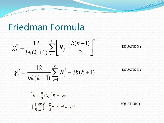 Friedman two way analysis of variance by
