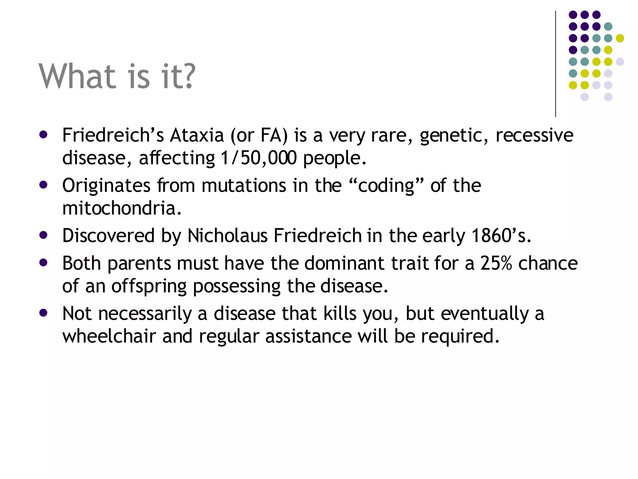 Friedreich’s Ataxia | PPT