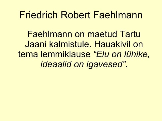 Friedrich Robert Faehlmann | PPT