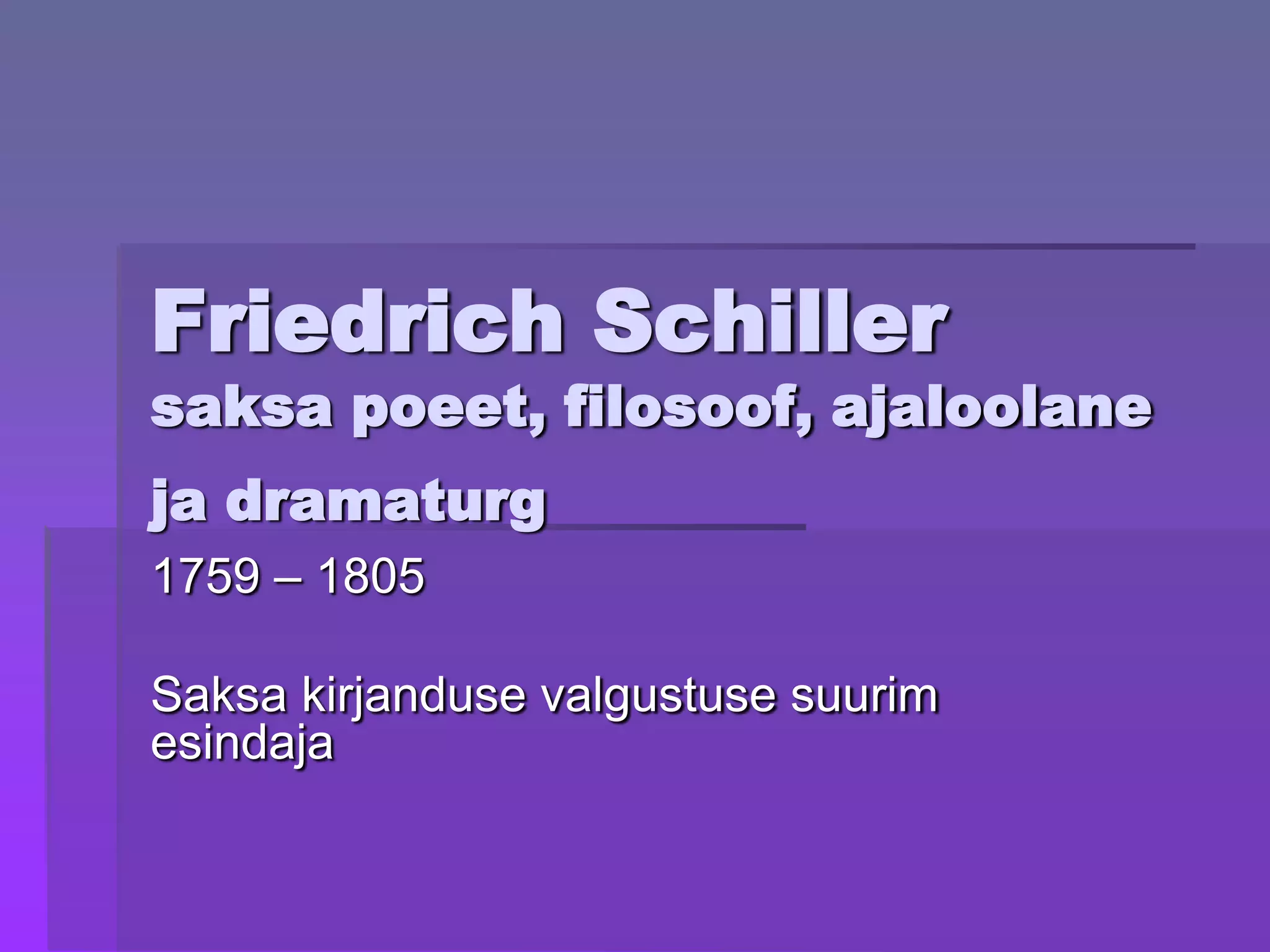 Friedrich schiller | PPT
