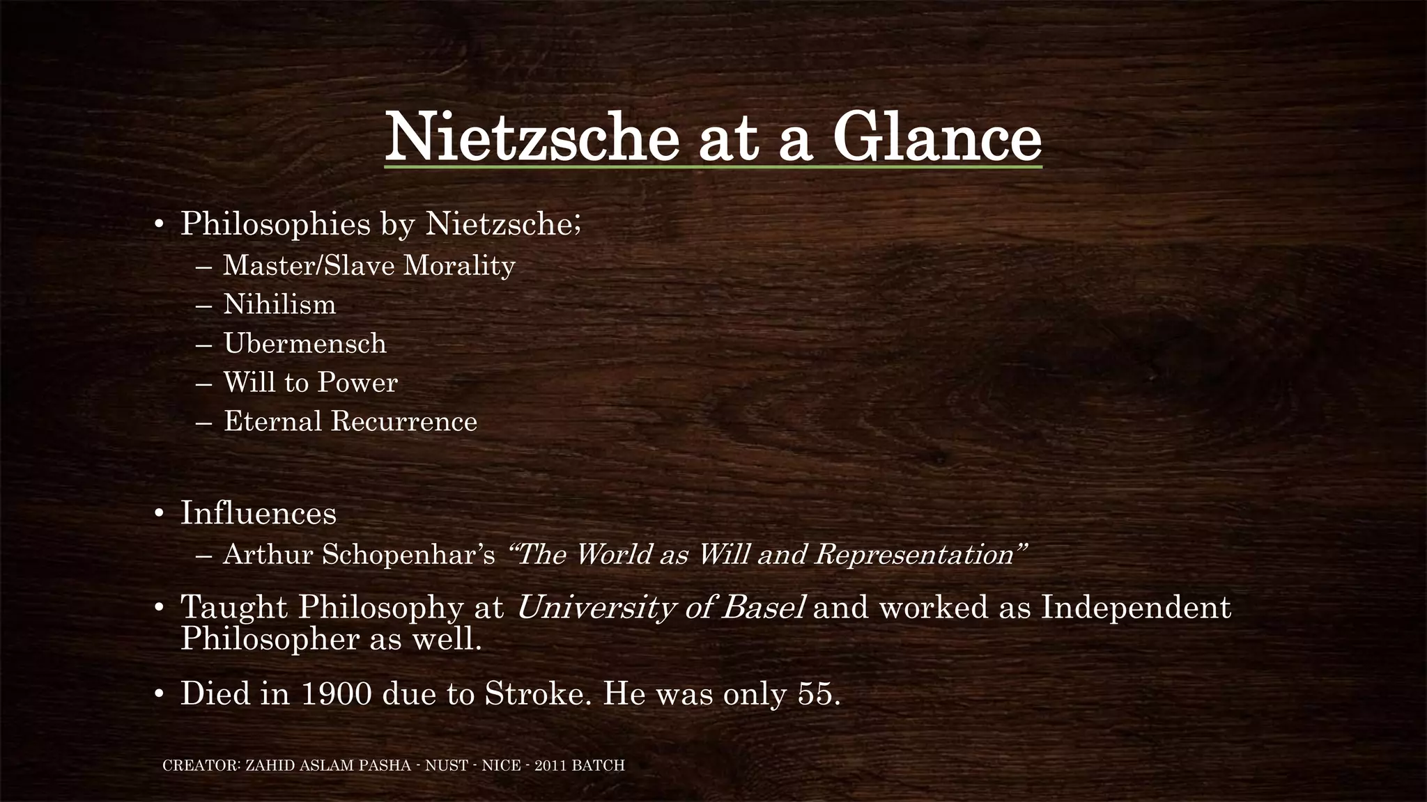 Nietzsche's Philosophies | PPTX