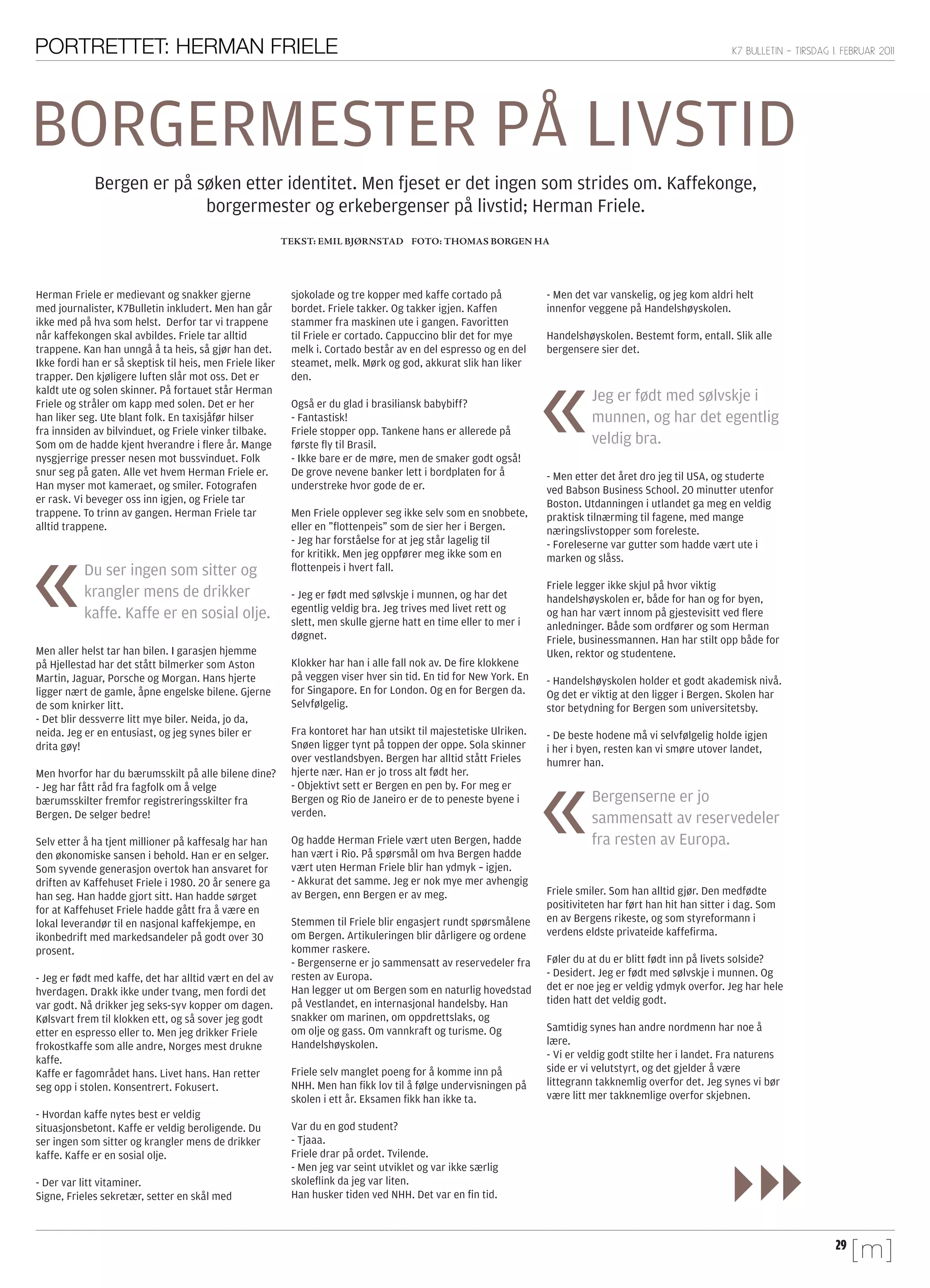 Portrettintervju med Herman Friele | PDF