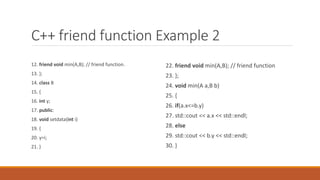 Friend function | PPTX | Programming Languages | Computing