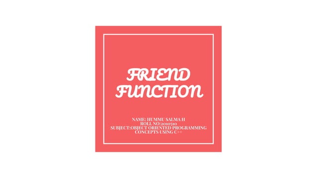 Friend function in c++ | PDF