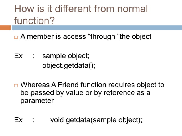 Friend function & friend class | PPTX