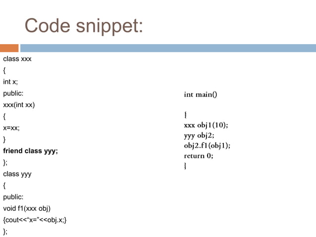 Friend function & friend class | PPTX
