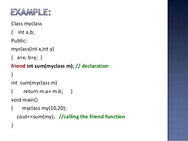 Friend Functions